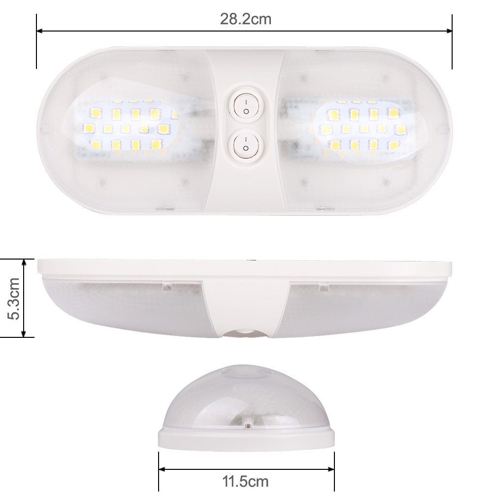 12V LED RV Ceiling Dome Light - Double | RV Gulf